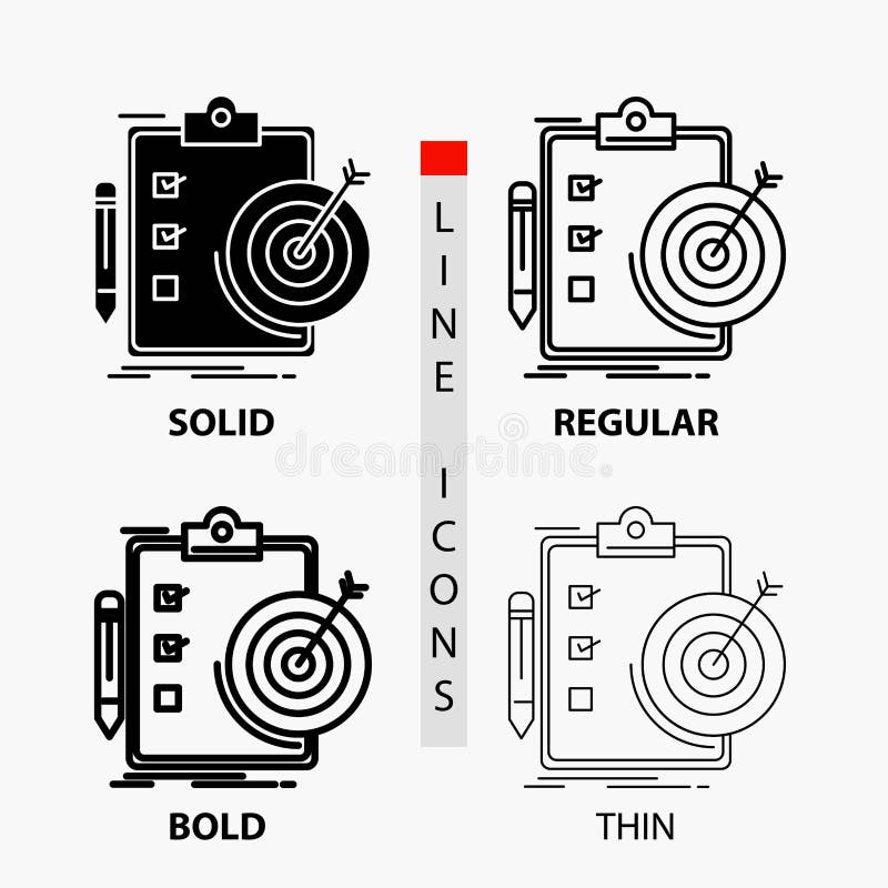 Goals, Report, Analytics, Target, Achievement Icon in Thin, Regular ...