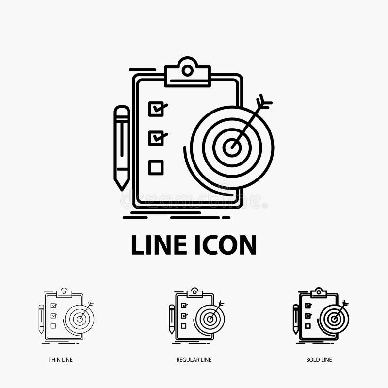 Goals, Report, Analytics, Target, Achievement Icon in Thin, Regular and ...