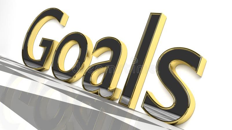 Goals Sign in Gold and Glossy Letters Stock Illustration - Illustration ...