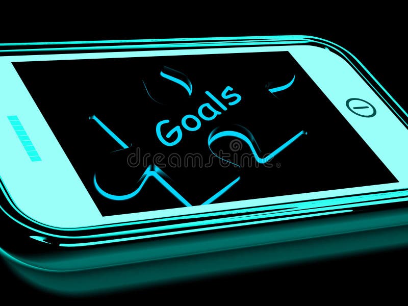 Goals Smartphone Shows Aims Objectives And Targets Stock Illustration ...