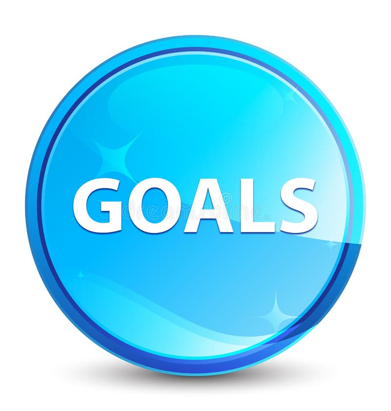 Goals Splash Natural Blue Round Button Stock Vector - Illustration of ...