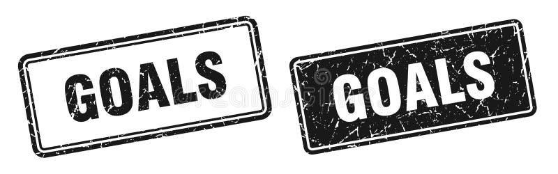 Goals Stamp Set. Goals Square Grunge Sign Stock Vector - Illustration ...