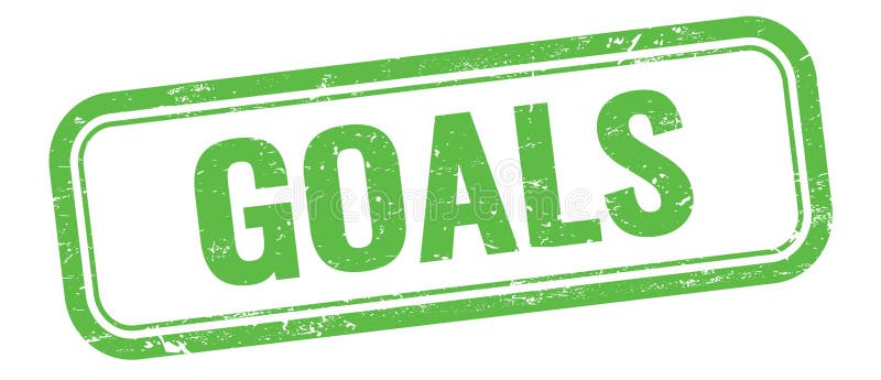 GOALS Text on Green Grungy Vintage Stamp Stock Illustration ...