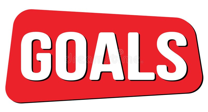 GOALS Text on Red Trapeze Stamp Sign Stock Illustration - Illustration ...
