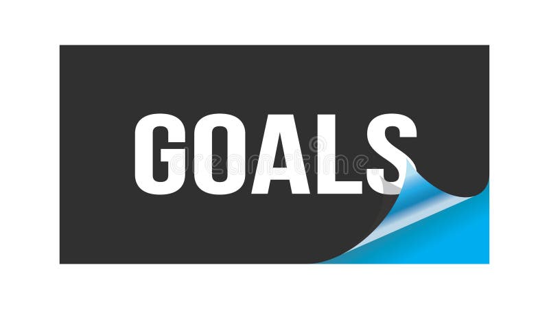 GOALS Text Written on Black Blue Sticker Stock Illustration ...