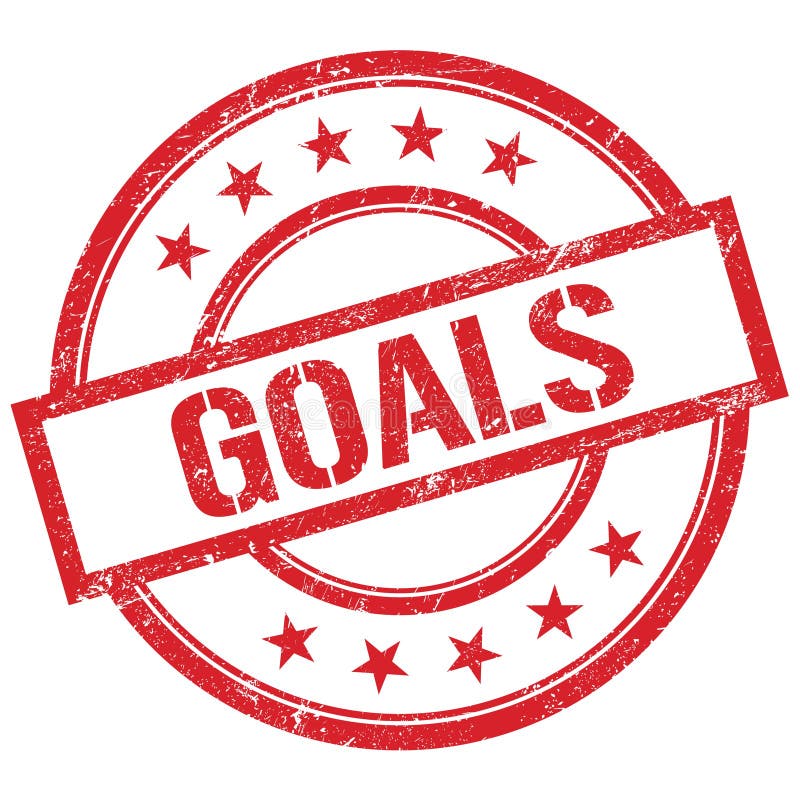 GOALS Text Written on Red Vintage Stamp Stock Illustration ...