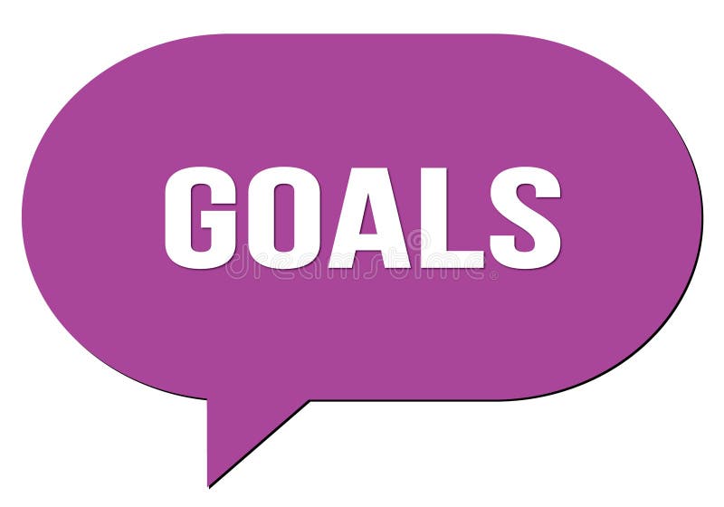 GOALS Text Written in a Violet Speech Bubble Stock Illustration ...