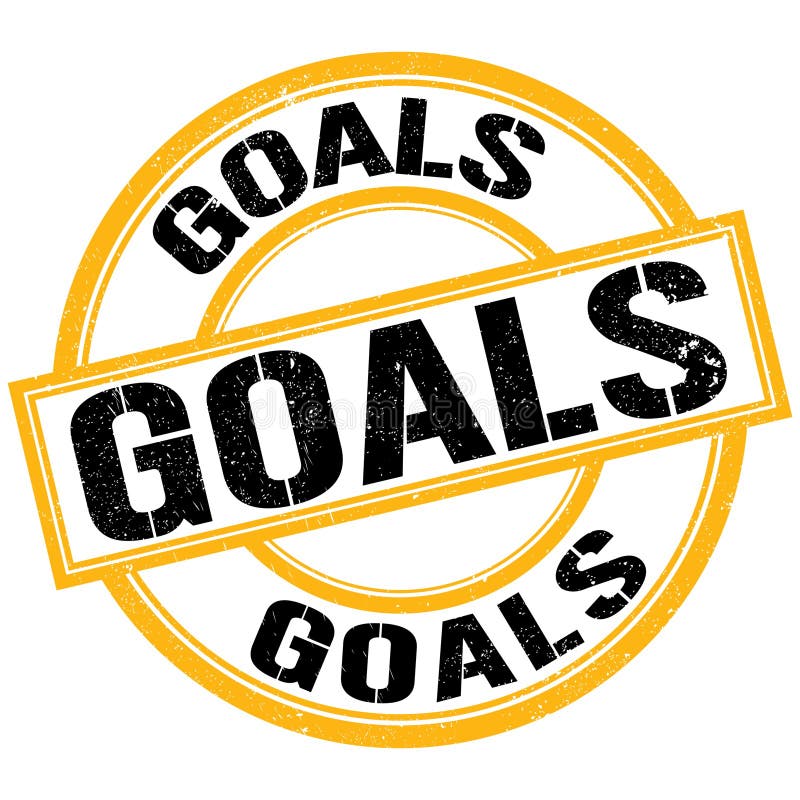 GOALS Text on Yellow-black Round Stamp Sign Stock Illustration ...
