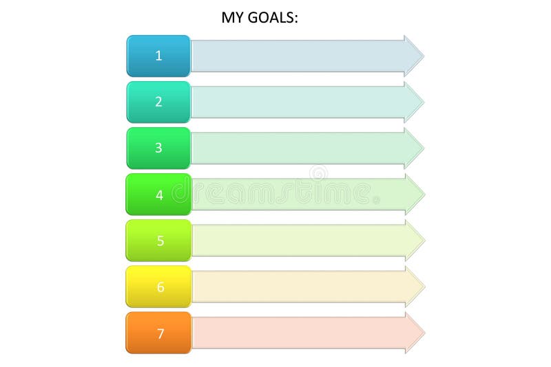 Goals Title on Colorful Charts on White Background Stock Illustration ...