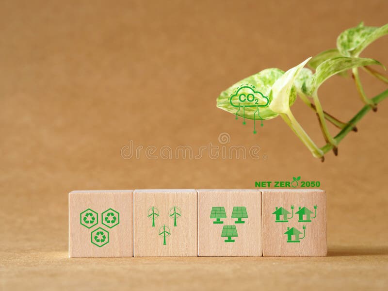 The Target 2050. Net Zero and Carbon Neutral Concept Stock Image ...