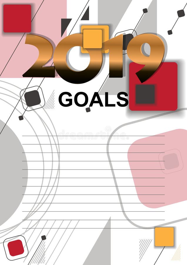 2019 Goals Vector Graphic with with a List for Recording Goals. Stock ...