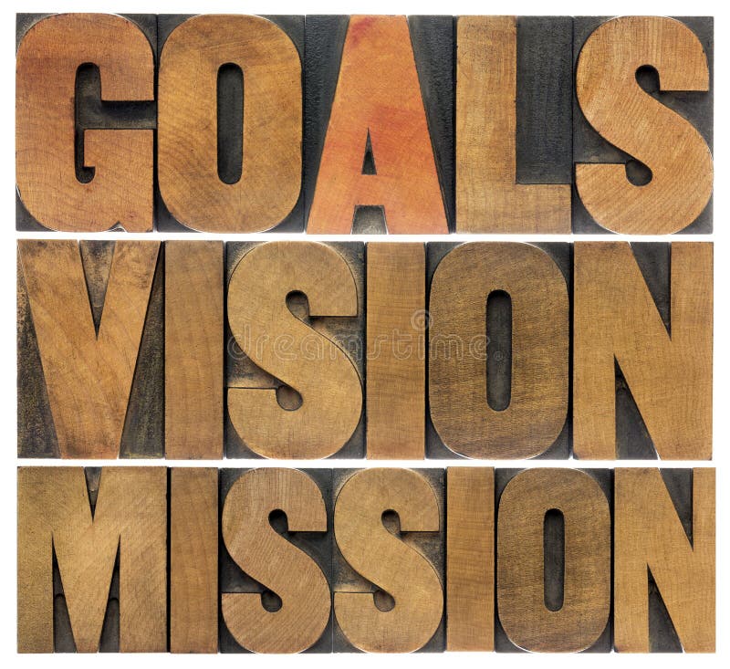 Vision, Mission, Goals, Strategy and Asctino Plans Stock Photo - Image ...