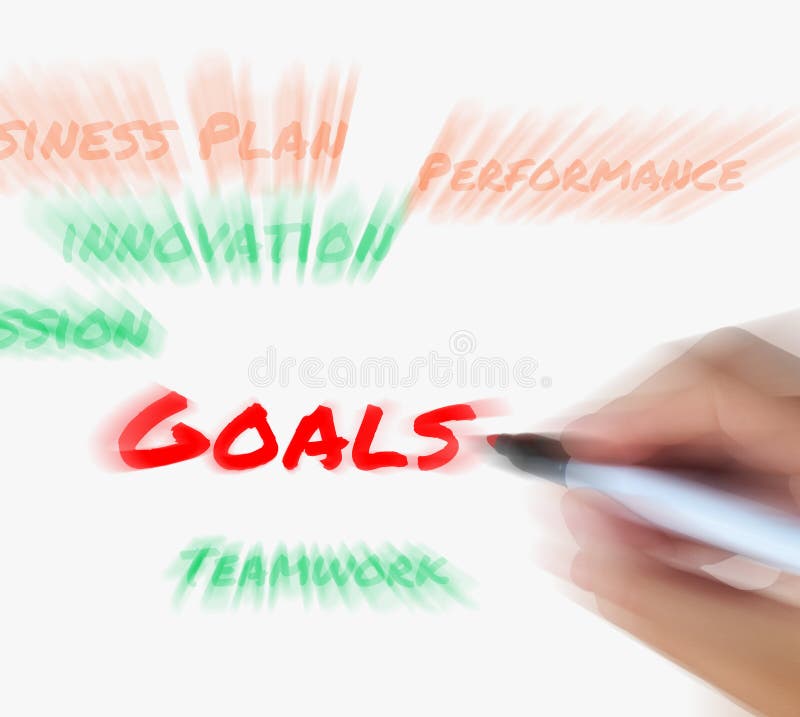 Goals on Whiteboard Displays Targets Aims and Objectives Stock ...