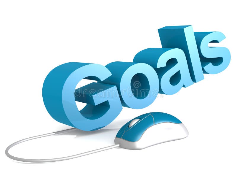 Goals word with blue mouse stock illustration. Illustration of mouse ...