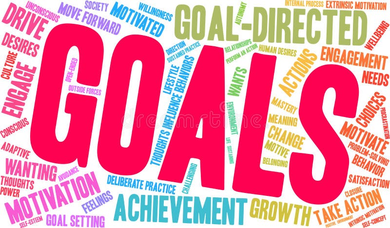 Goals Word Cloud stock vector. Illustration of drive - 211014653