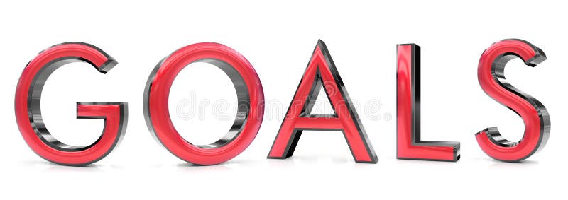 Red Goals Word Shows Objectives Hope and Future Stock Illustration ...