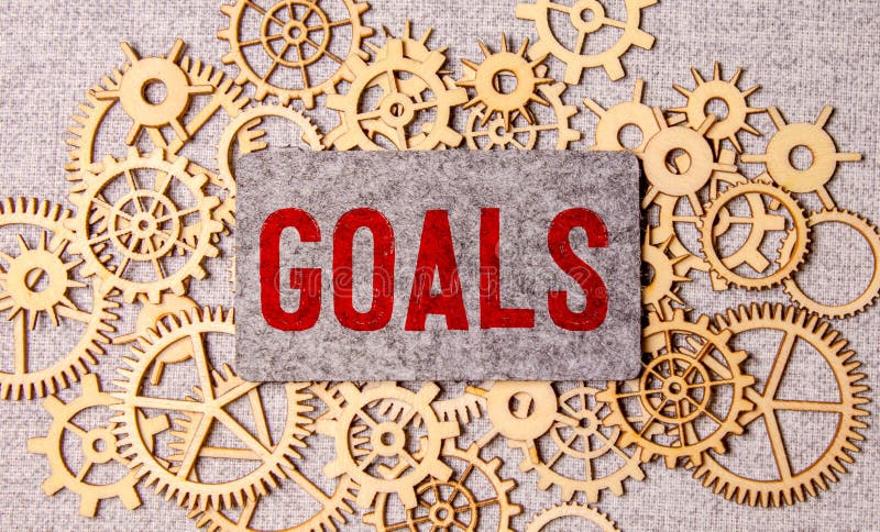 GOALS Word Made with Building Blocks, Concept Stock Illustration ...