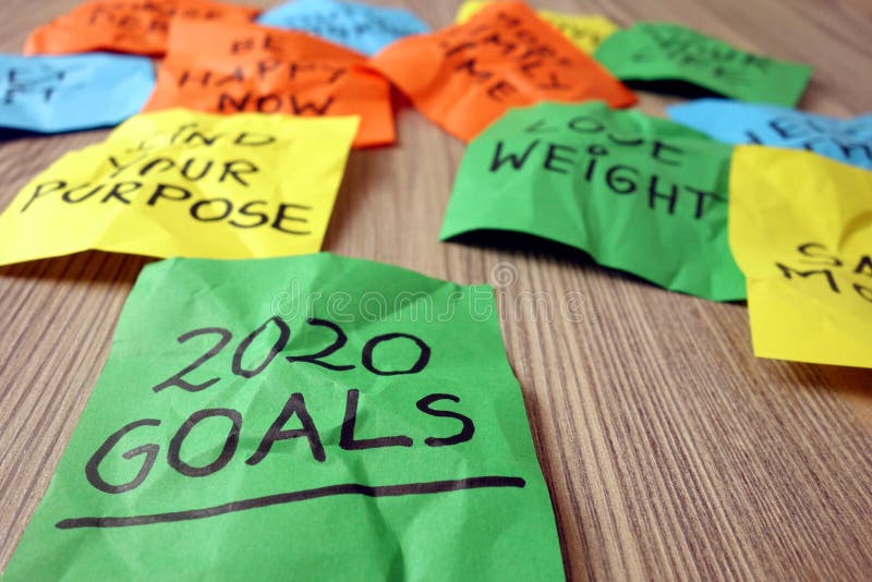 Goals for Year 2020 Handwritten on Colorful Sticky Notes Stock Image ...