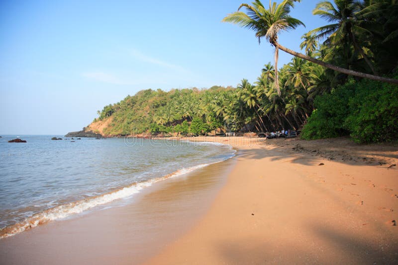 Goan beach stock image. Image of coastline, land, outrigger - 4355761