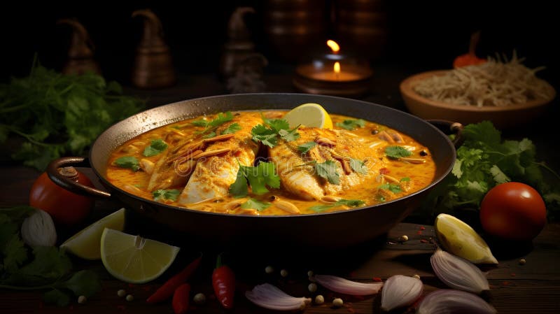 Goan Fish Caldine, the Mild and Coconut-based Curry Stock Illustration ...