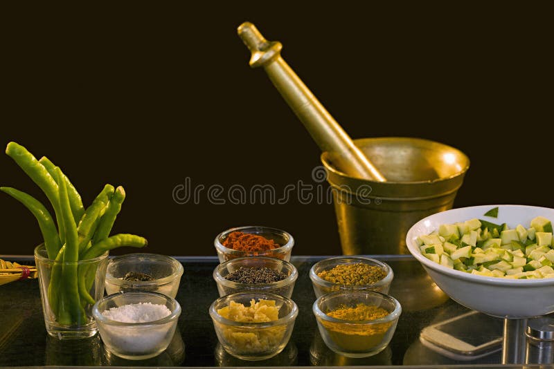 Table Top of Goan Spices Display, India Stock Image - Image of india ...