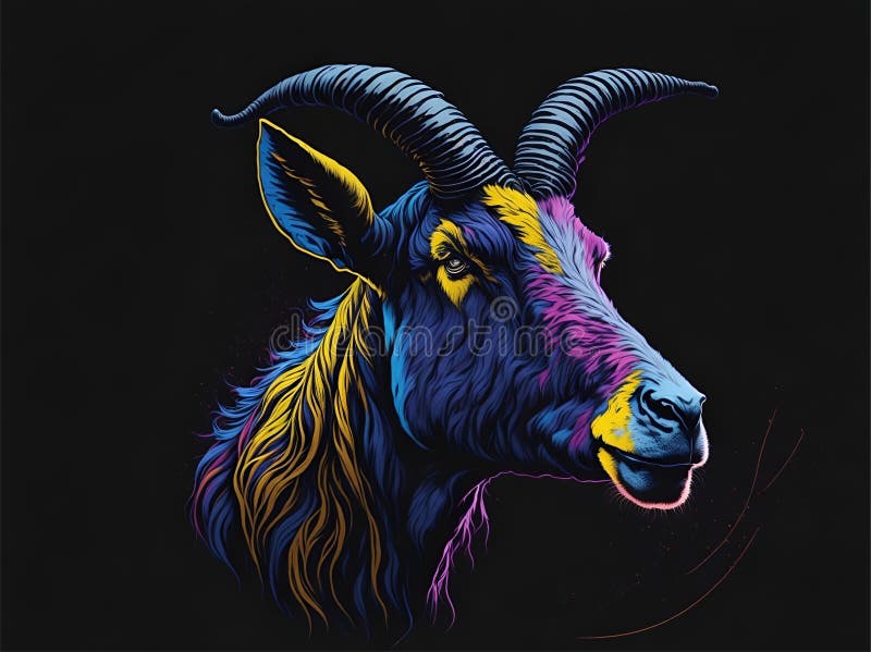 Vivid Goat Illustration Captured in High Resolution, Showcasing Playful ...