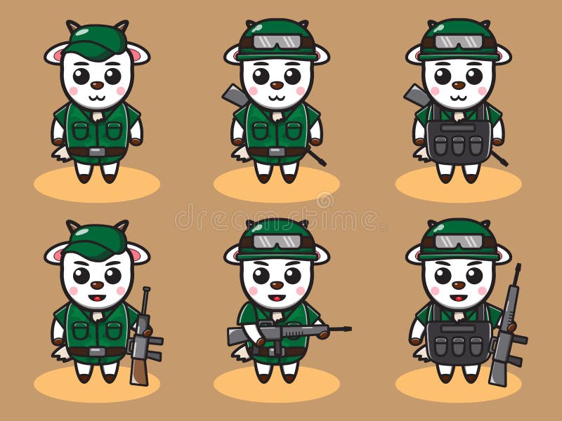 Vector Illustration of Cute Goat Soldier Cartoon Stock Vector ...