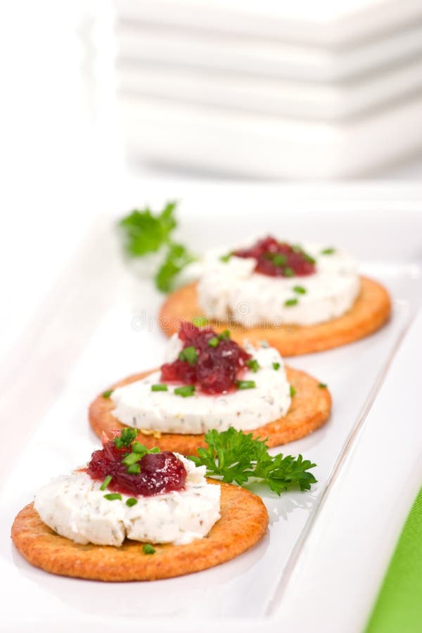 Goat cheese canapes stock photo. Image of parsley, sandwiches - 4196970