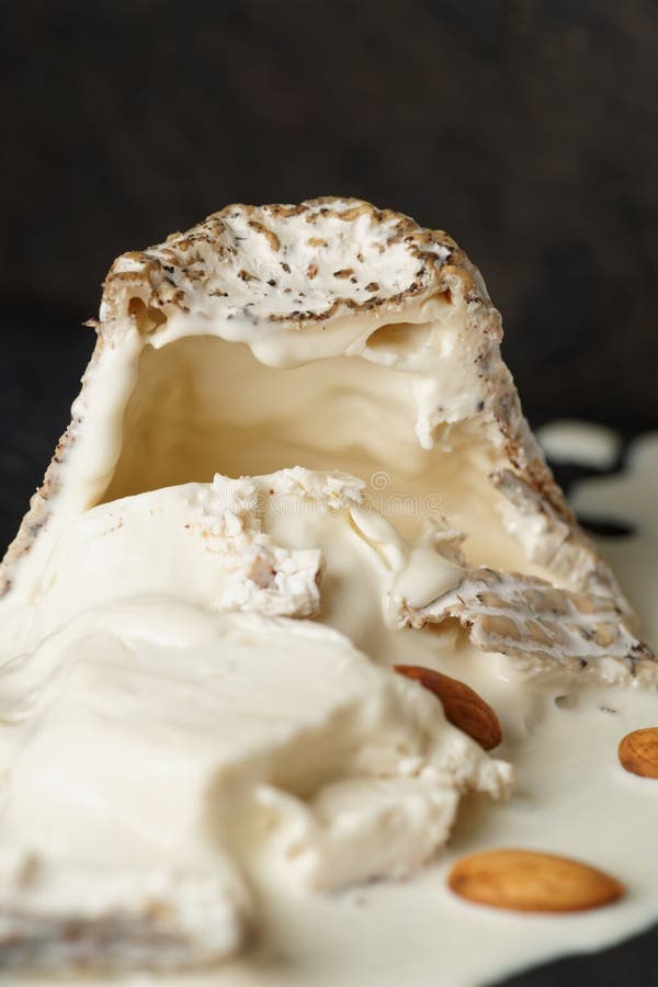 Goat Cheese with Liquid Inside Stock Image - Image of black, scented ...