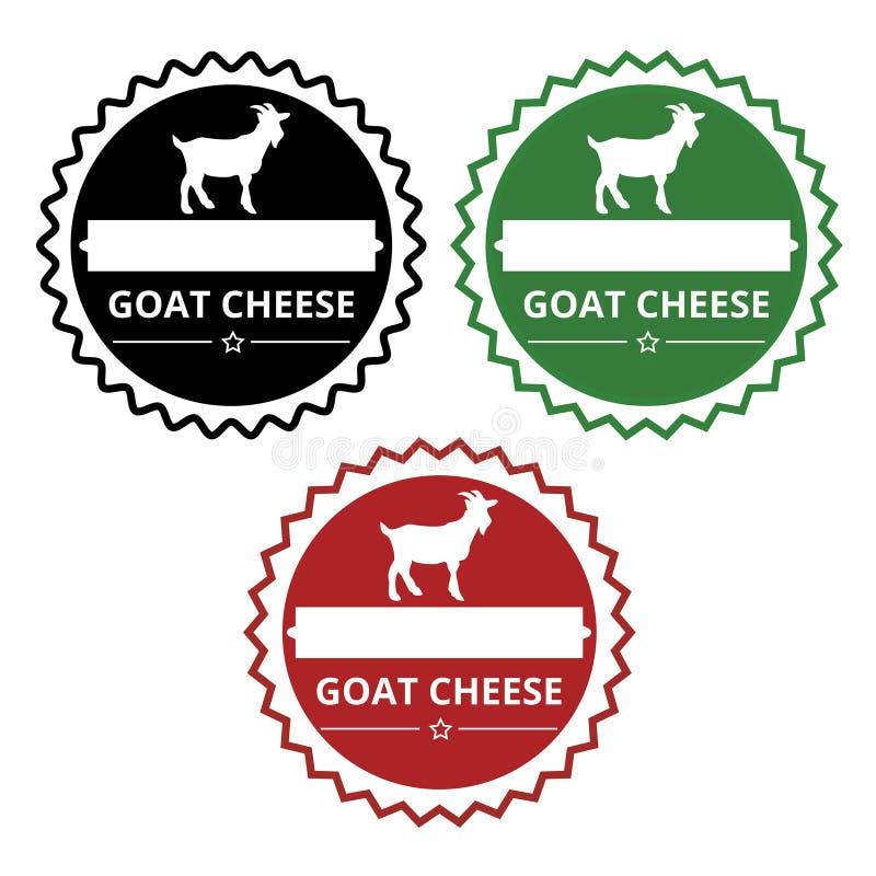Goat Cheese Round Sign on a White Background Stock Vector ...