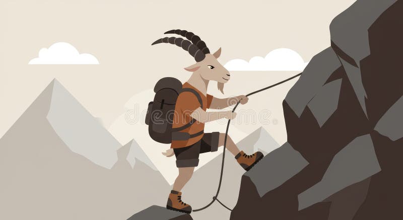 Mountain Goat Climber stock illustration. Illustration of animal ...