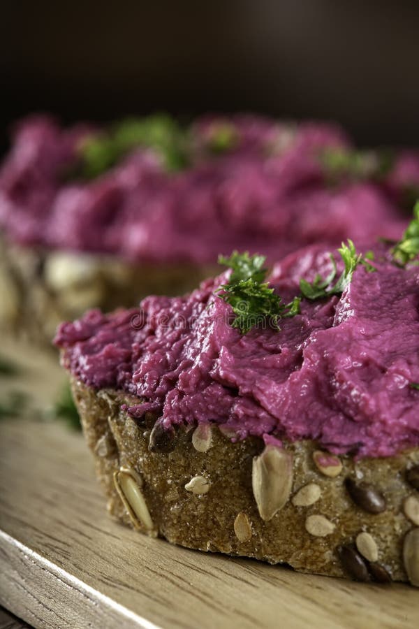 Goat Cream Cheese Mixed with Beet Stock Photo - Image of open, herbs ...