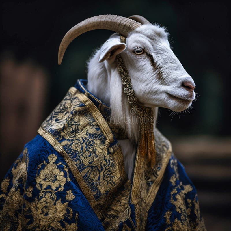 Goat Dressed in Imperial Clothes, Generative AI Stock Illustration ...