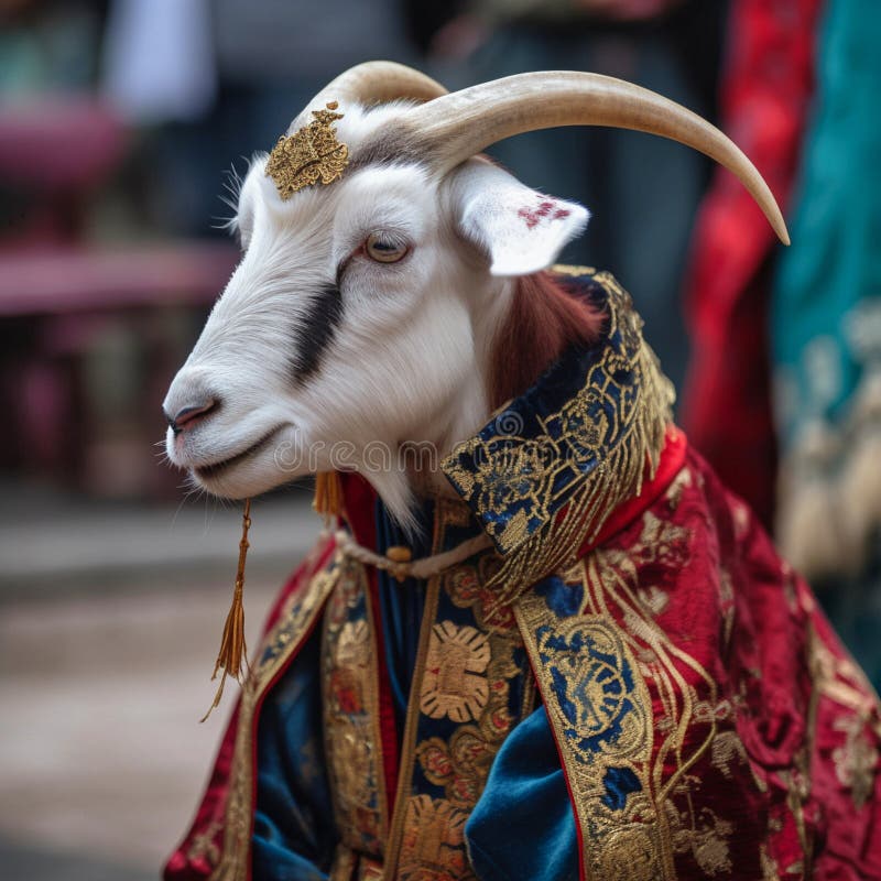 Goat Dressed in Imperial Clothes, Generative AI Stock Illustration ...