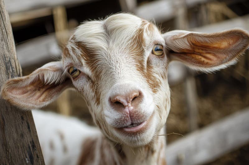 Goat with Expressive Features in a Rural Farm Setting during Daylight ...