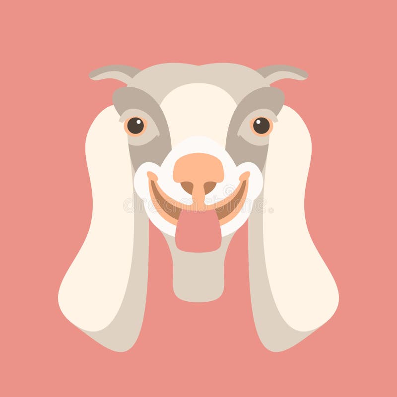 Goat Face Vector Illustration Style Flat Stock Vector - Illustration of ...