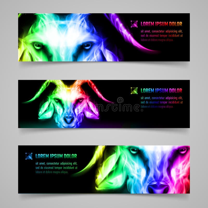 Goat fire banners stock vector. Illustration of colorful - 46354616