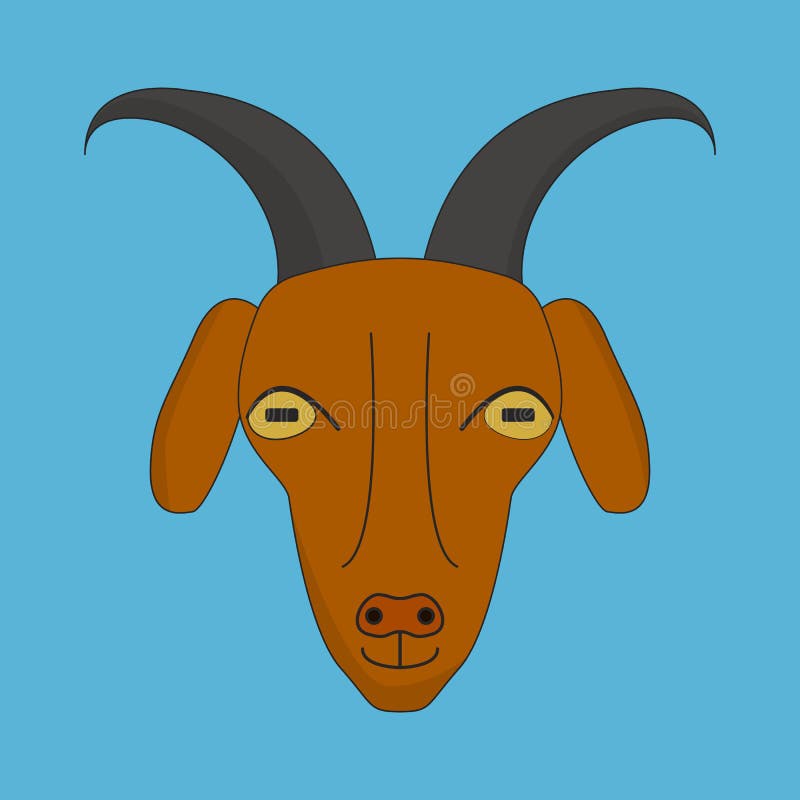 Goat head cartoon icon stock illustration. Illustration of cute - 232123044