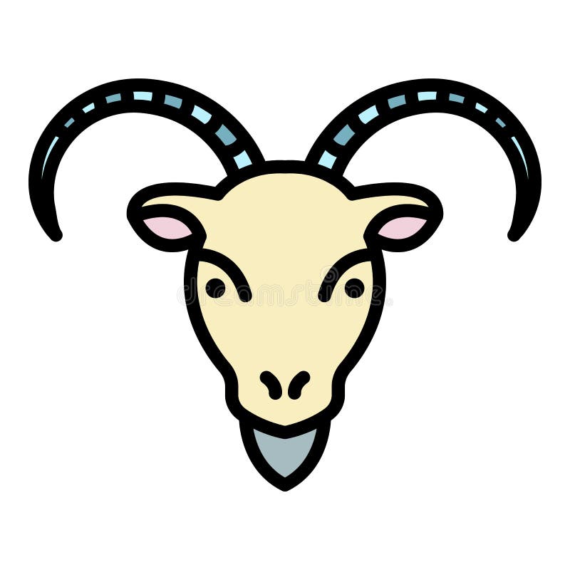 Goat Head Icon Color Outline Vector Stock Vector - Illustration of ...