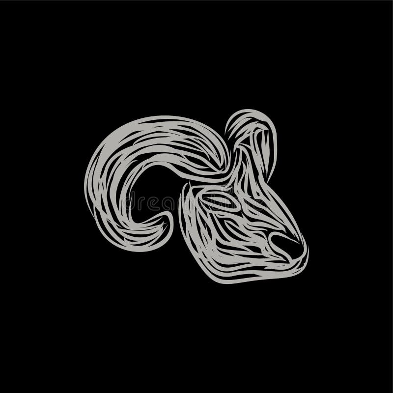 Animal Goat Head Beast Illustration Design Stock Vector - Illustration ...