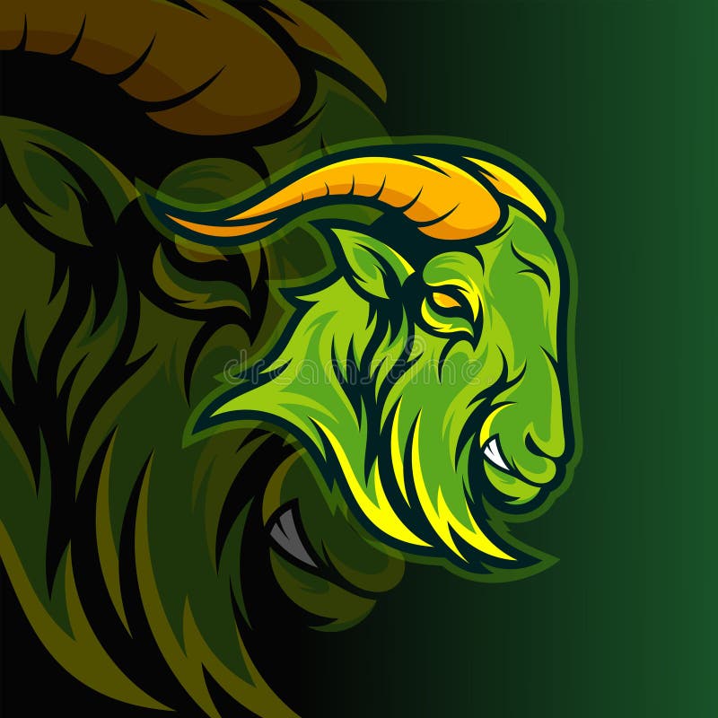 Goat Head Illustration Vector Mascot Logo Stock Vector - Illustration ...