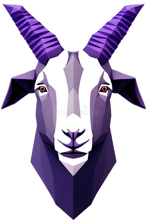 A Goat Head Logo in a Simple Vector Style with Low Poly Color Editorial ...