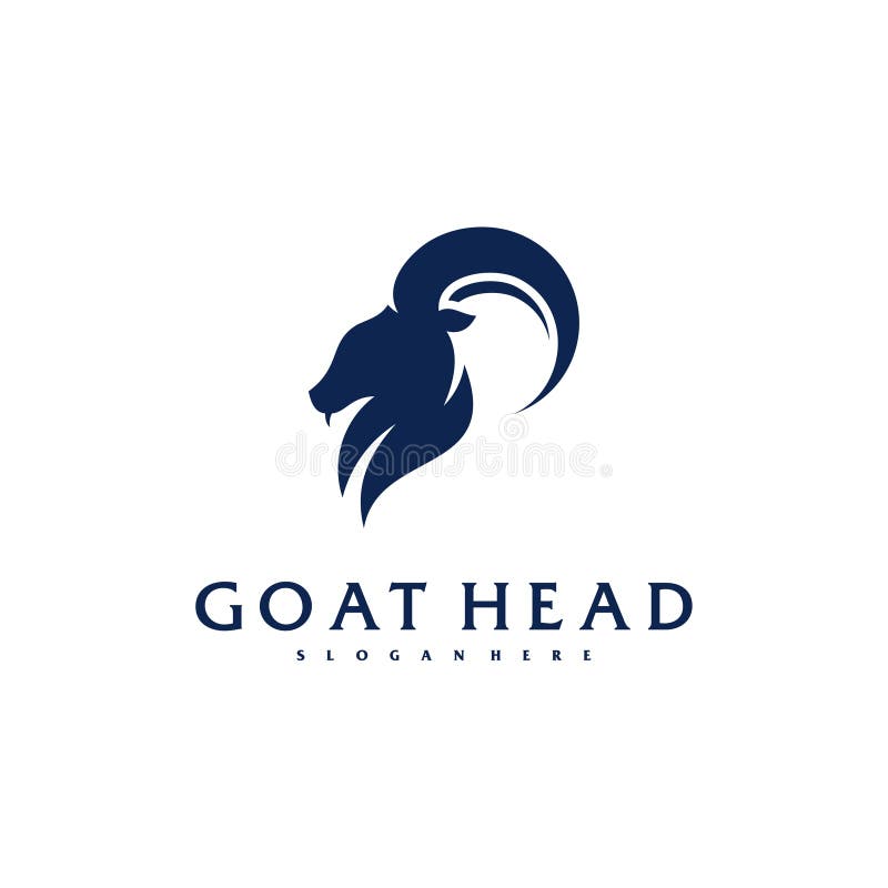Goat Head Logo Template, Creative Goat Logo Design Vector Stock Vector ...