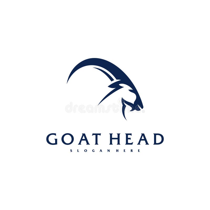 Goat Head Logo Template, Creative Goat Logo Design Vector Stock Vector ...