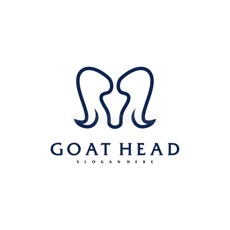 Goat Head Logo Template, Creative Goat Logo Design Vector Stock Vector ...