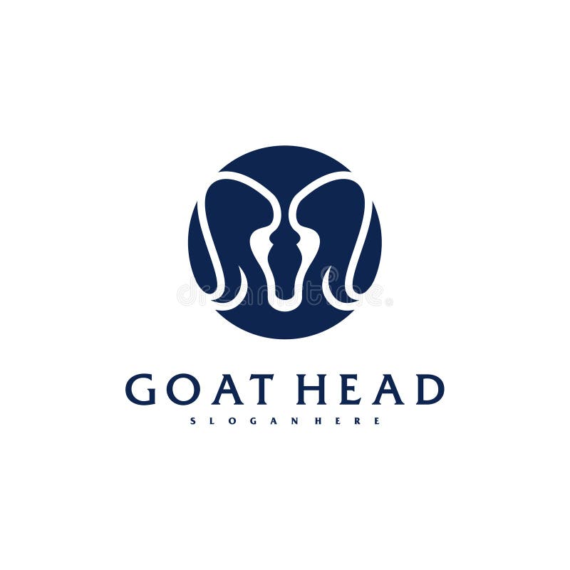 Goat Head Logo Template, Creative Goat Logo Design Vector Stock Vector ...