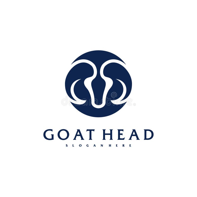 Goat Head Logo Template, Creative Goat Logo Design Vector Stock Vector ...