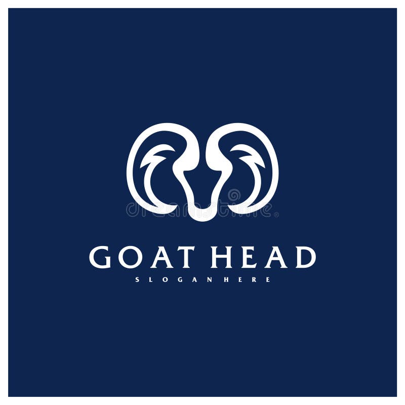 Goat Head Logo Template, Creative Goat Logo Design Vector Stock Vector ...