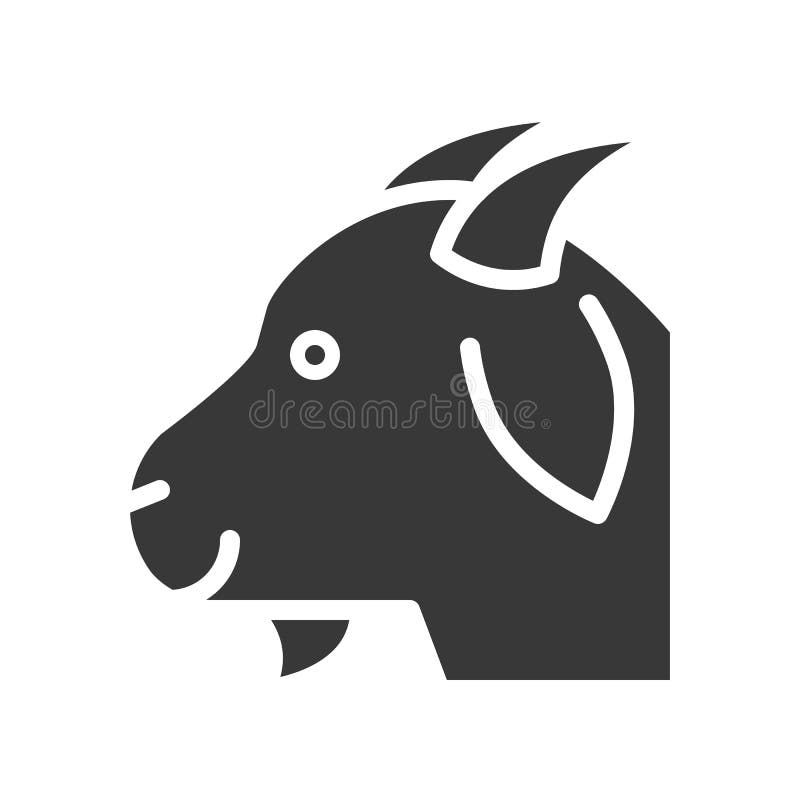 Goat Head Vector, Farm Animal Solid Design Icon Stock Vector ...