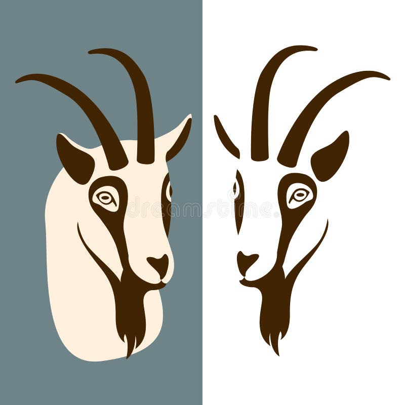 Goat Head Vector Illustration Flat Style Front Stock Vector ...